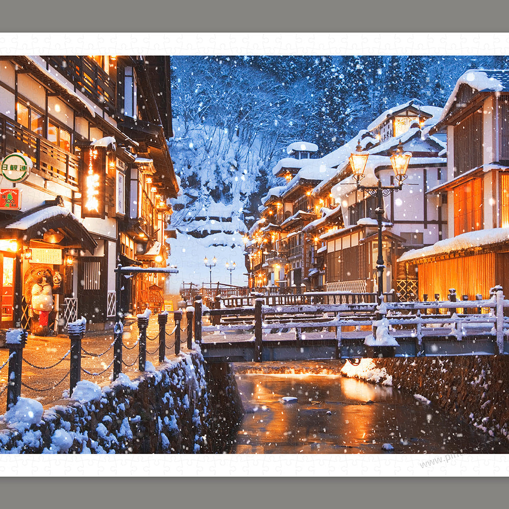 Ginzan Onsen Hot Spring, Japan - 1000 Piece Jigsaw Puzzle | Pintoo ...